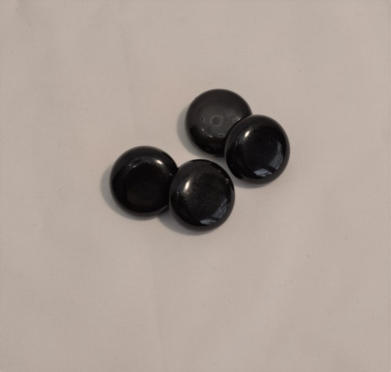 Vintage 1940s 1950s black plastic cuff buttons - Gem