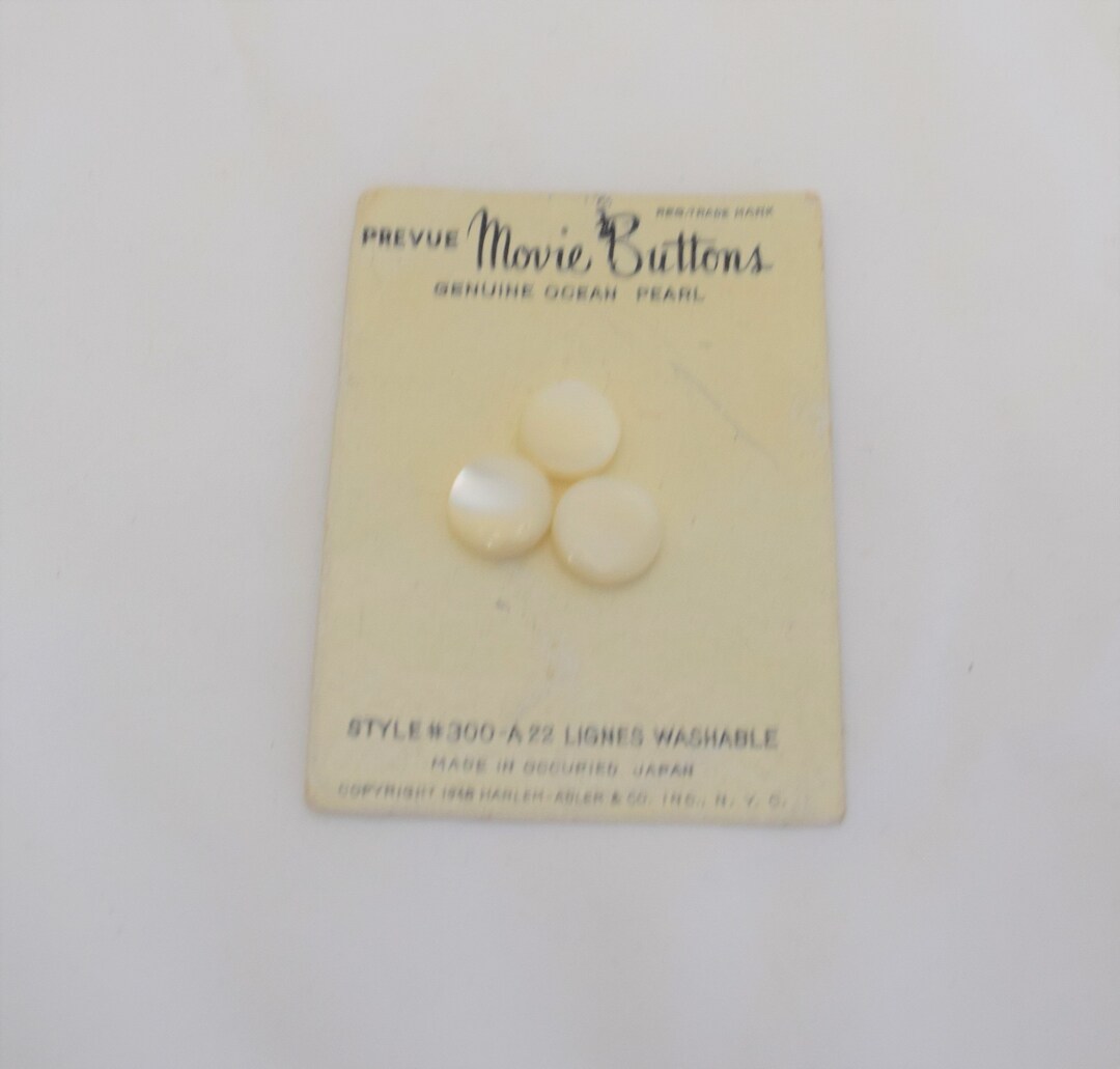 Vintage 1940s 1950s White Ocean Pearl Shank Back Buttons From Prevue ...