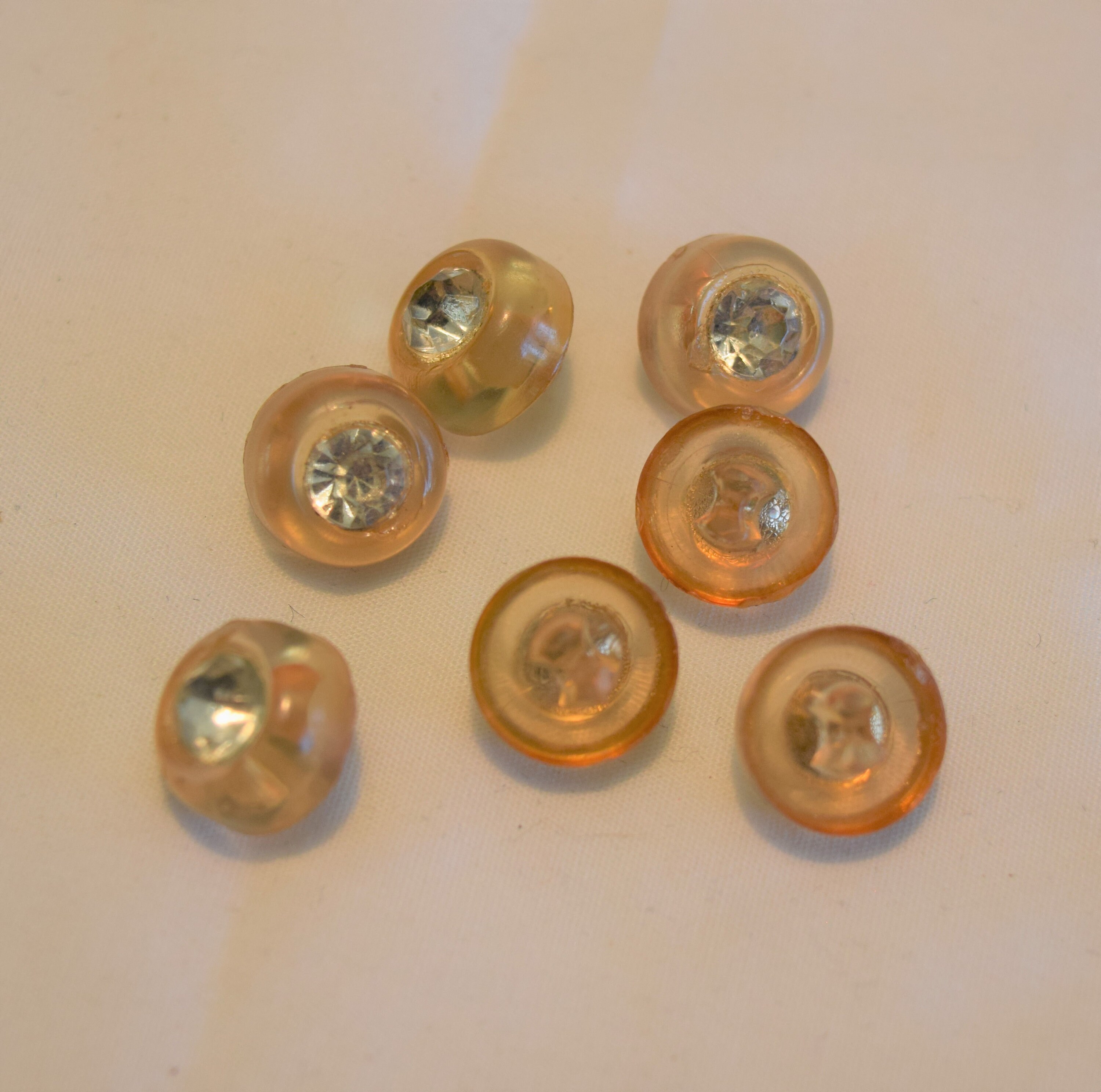 Vintage 1960s 1970s dark yellow color plastic with rhinestone | Etsy ...