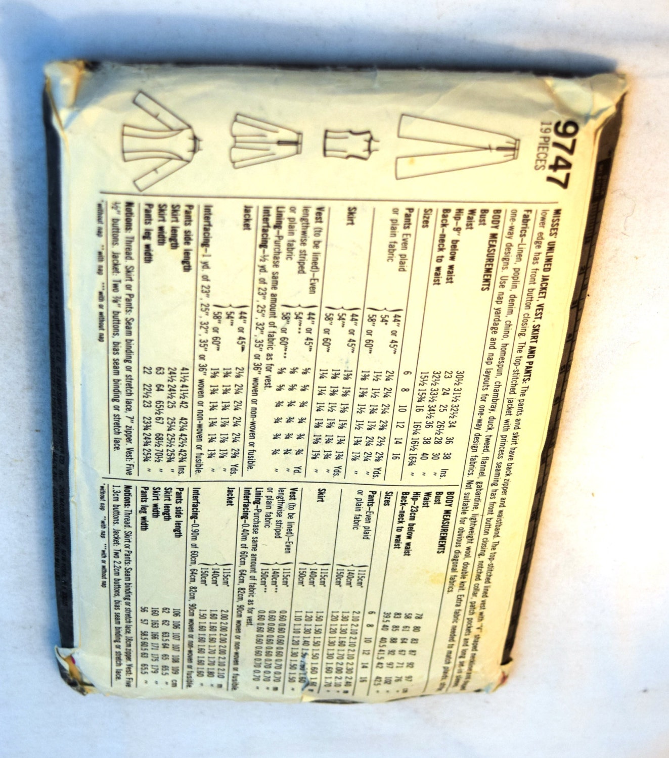 Simplicity 9747 Vintage 1980s Misses Unlined Jacket Vest - Etsy