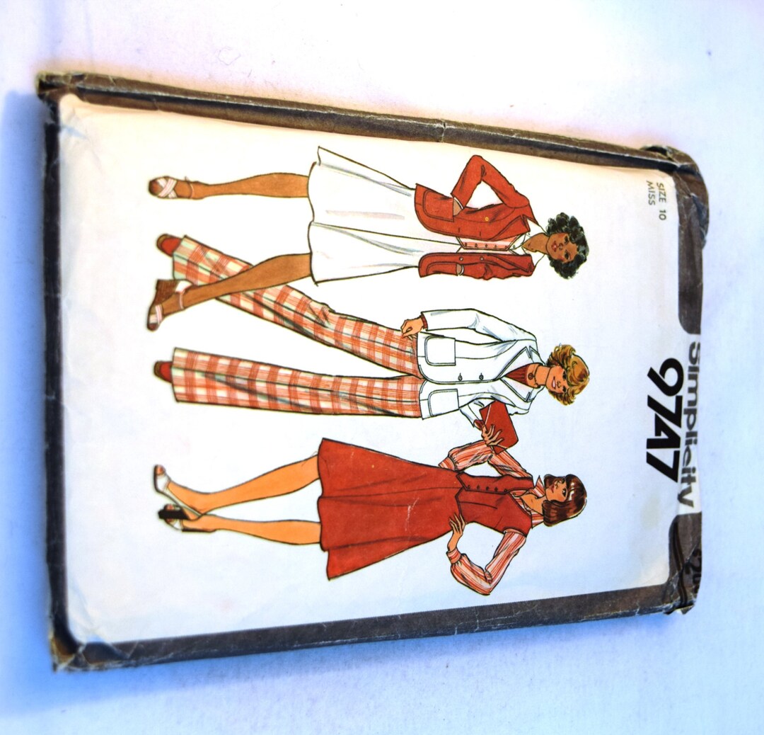 Simplicity 9747 Vintage 1980s Misses Unlined Jacket, Vest, Skirt and ...