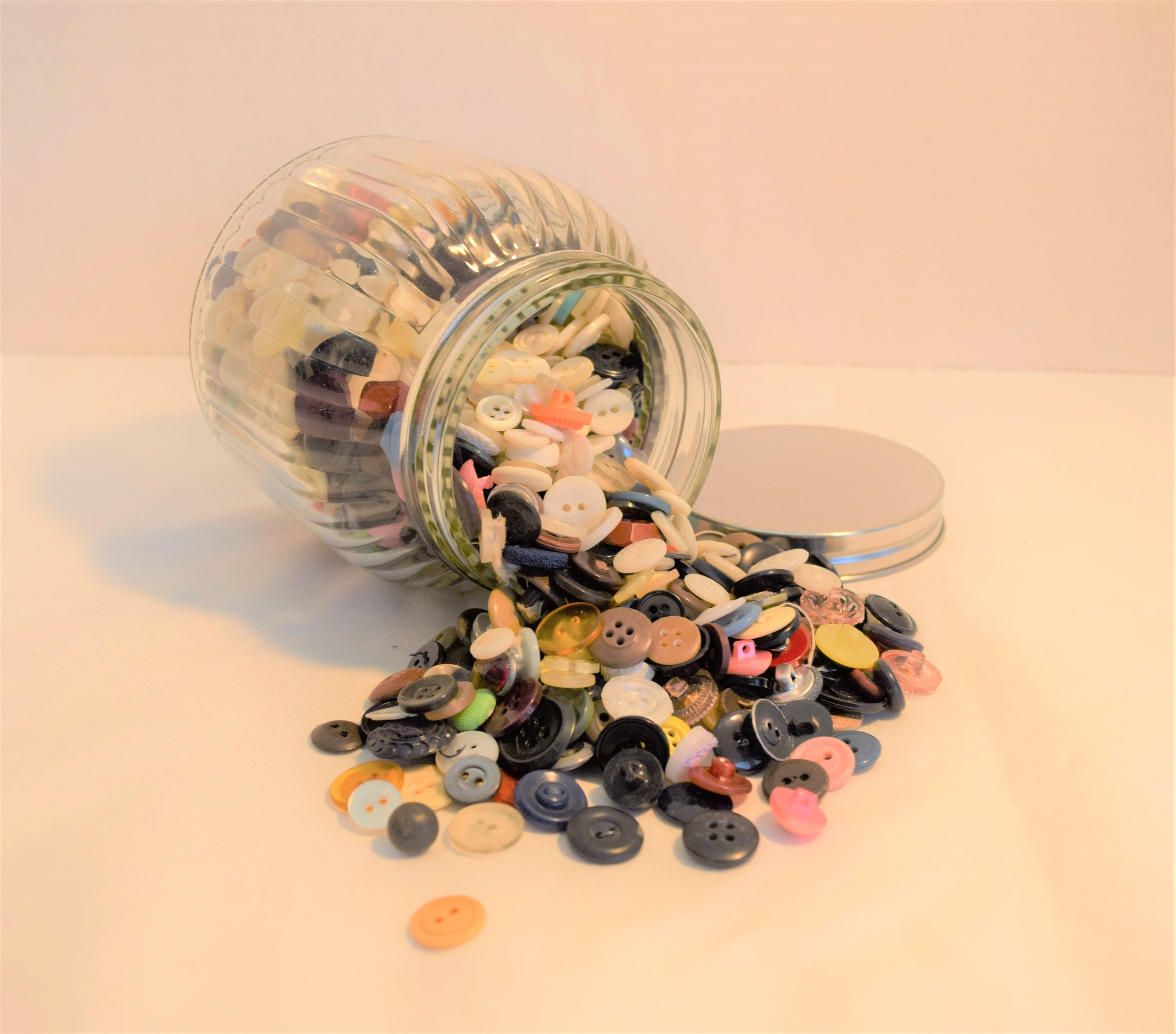 Decorative jar of vintage buttons from early 1900s to 1980s | Etsy