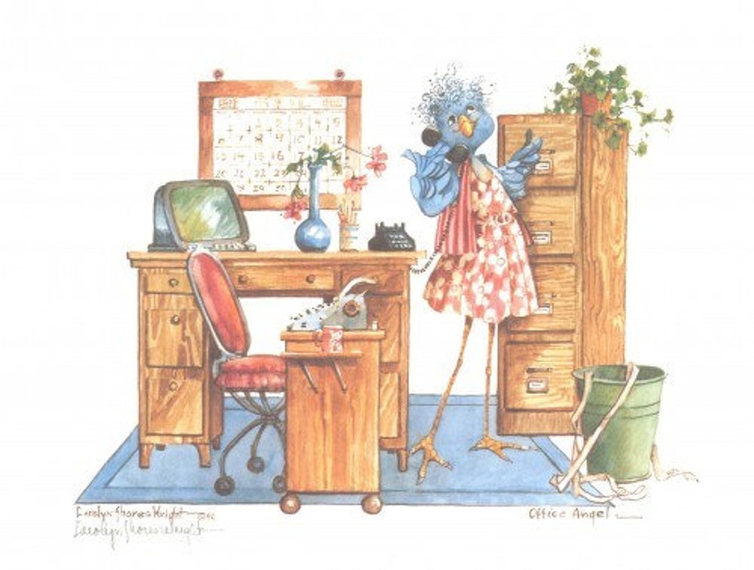 An Office Angel 8 X 10 Lithograph - Etsy