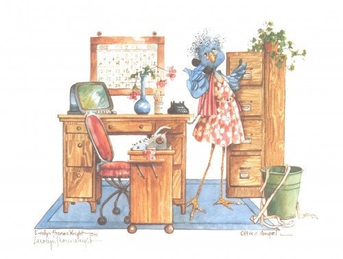 An Office Angel 8 X 10 Lithograph - Etsy