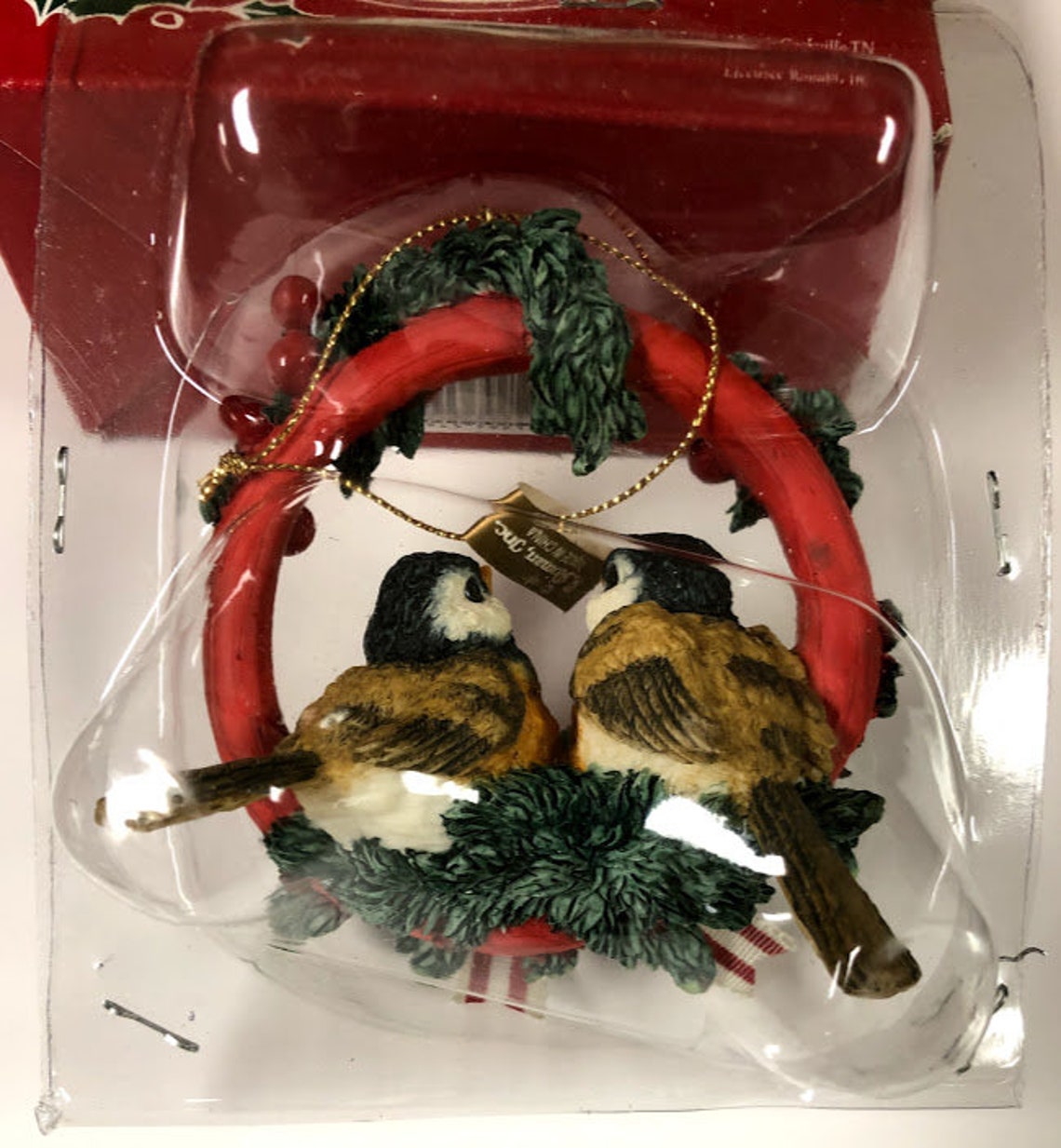 Birds & Wreath Christmas Ornament - Etsy