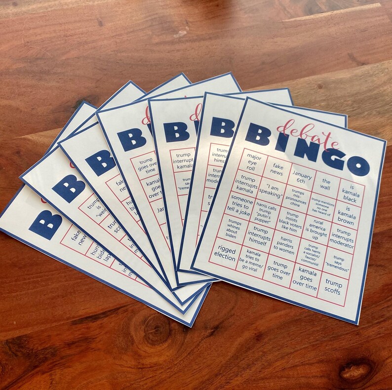 Harris Trump 2024 Debate Bingo Cards Downloadable Files to Print at ...