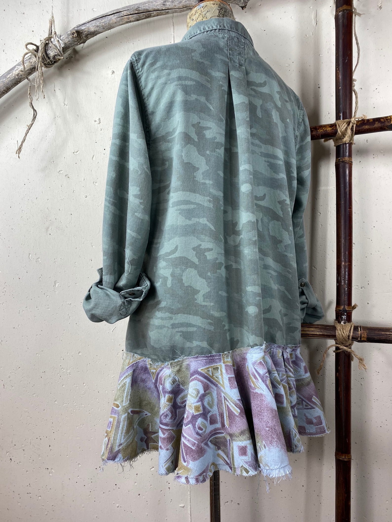Up Cycled Women’s Tunic, Tattered, Distressed, Rustic, Patchwork, Soft ...
