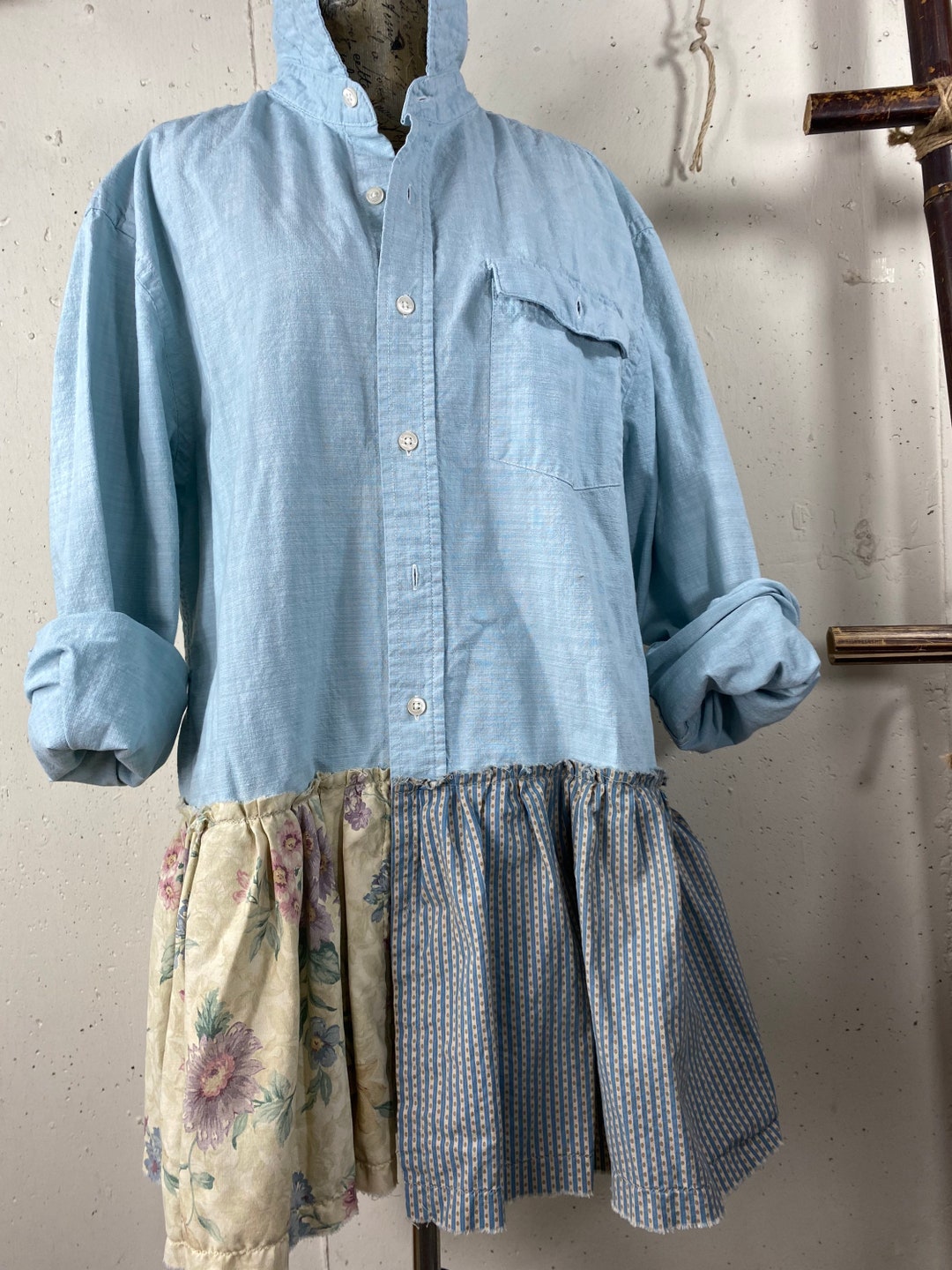 Women’s up Cycle, Tunic, Tattered, Rustic, Casual Comfortable Re Style ...