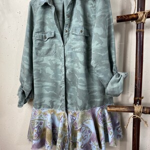 Up Cycled Women’s Tunic, Tattered, Distressed, Rustic, Patchwork, Soft ...