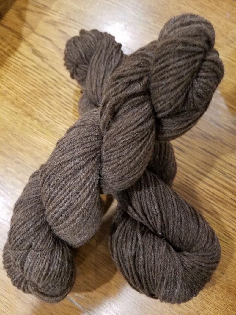 CVM Wool Yarn, Rare Breed, Natural Chocolate Brown, 3 Ply Worsted, 250 ...
