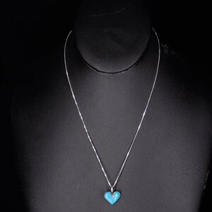 Zuni Heart Necklace With Turquoise Pendant and 18 Sterling Silver Chain ...