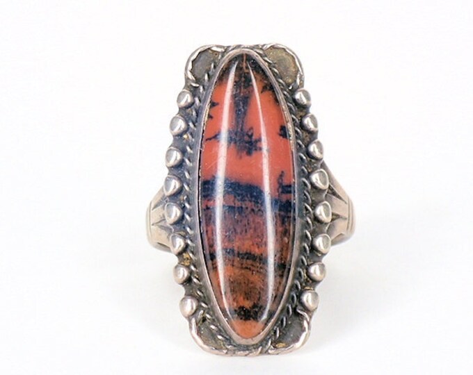 Vintage Old Ring Fred Harvey Railroad Era Ring Petrified Wood and ...