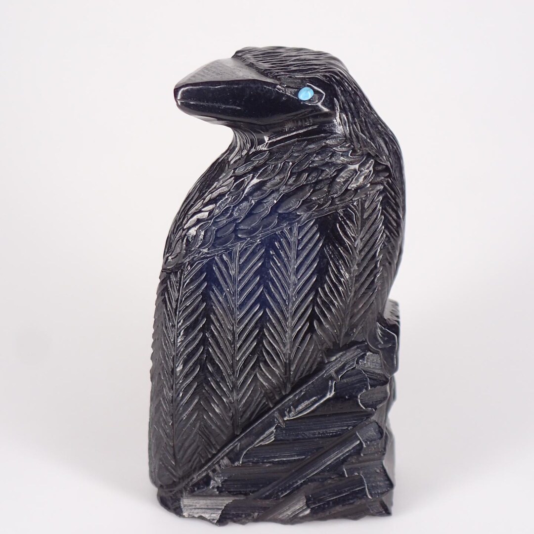 Zuni Fetishes Black Raven Crow Fetish Turquoise Eyes Mike Tucson Native ...