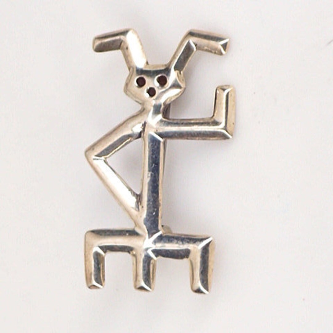 Vintage Old Pin Dancer Sandcast Sterling Silver Navajo Jewelry Old Pawn ...