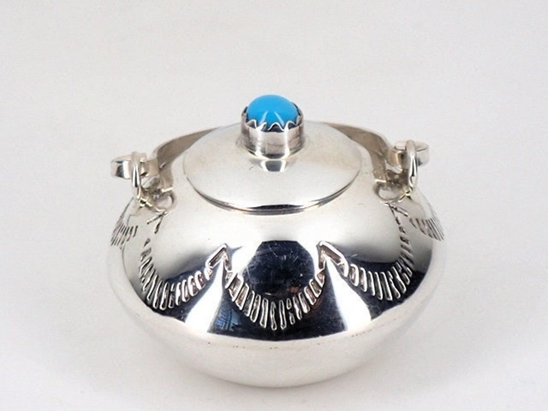 New! Navajo Jewelry (large) Miniature Bean Pot Handcrafted Sterling ...