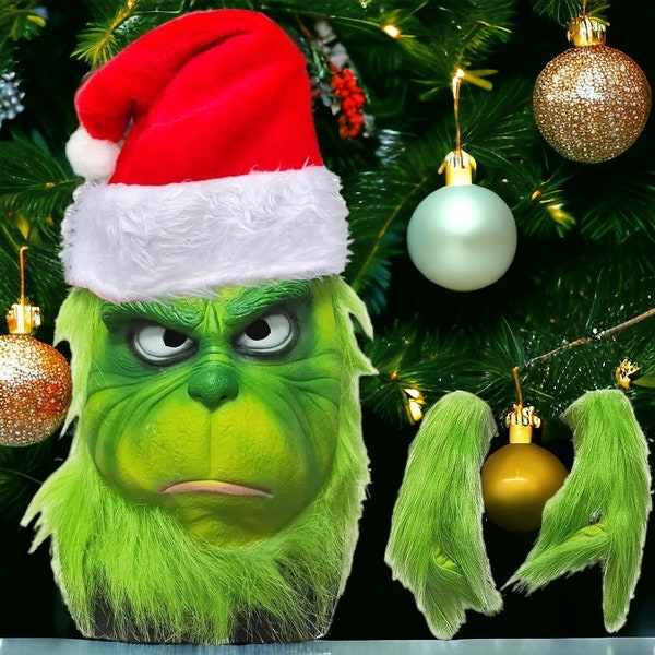 The Grinch Face Mask - Etsy