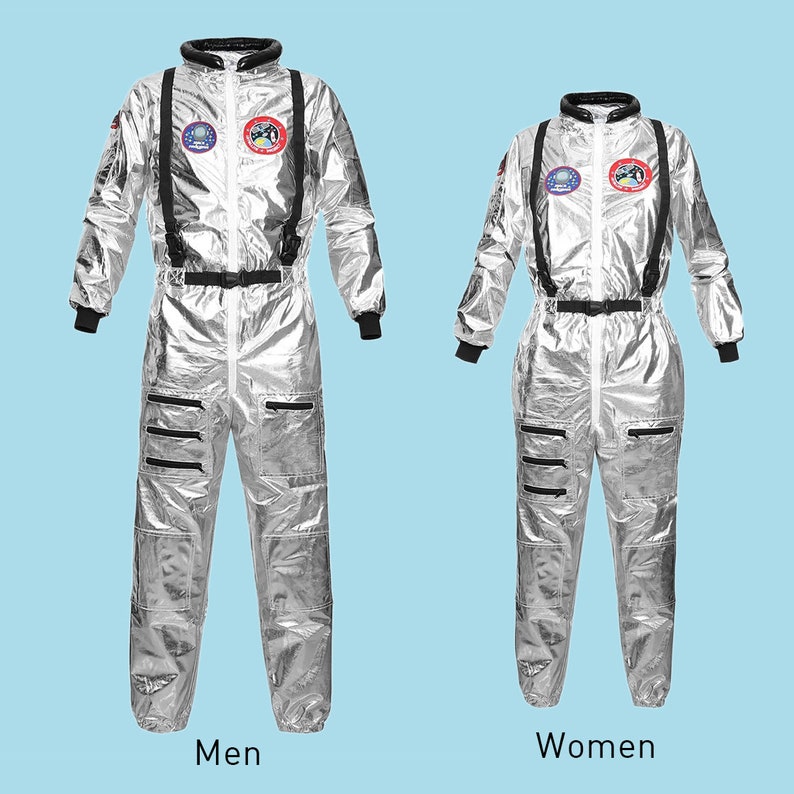 Astronaut Costume Adult Silver Spaceman Costume Plus Size Women Space