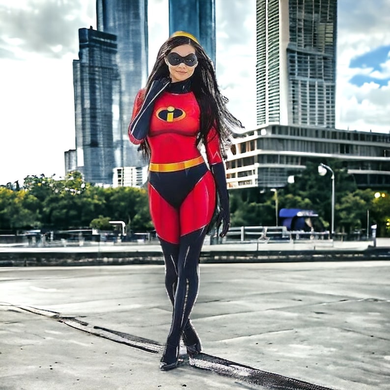 Elastic Girl Cosplay Costume the Incredibles 2 Superhero Bodysuit ...