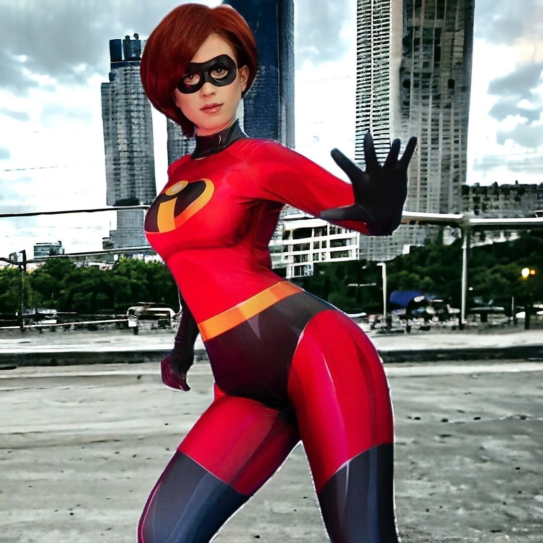 Elastic Girl Cosplay Costume the Incredibles 2 Superhero Bodysuit ...
