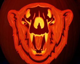 bear stencil pumpkin