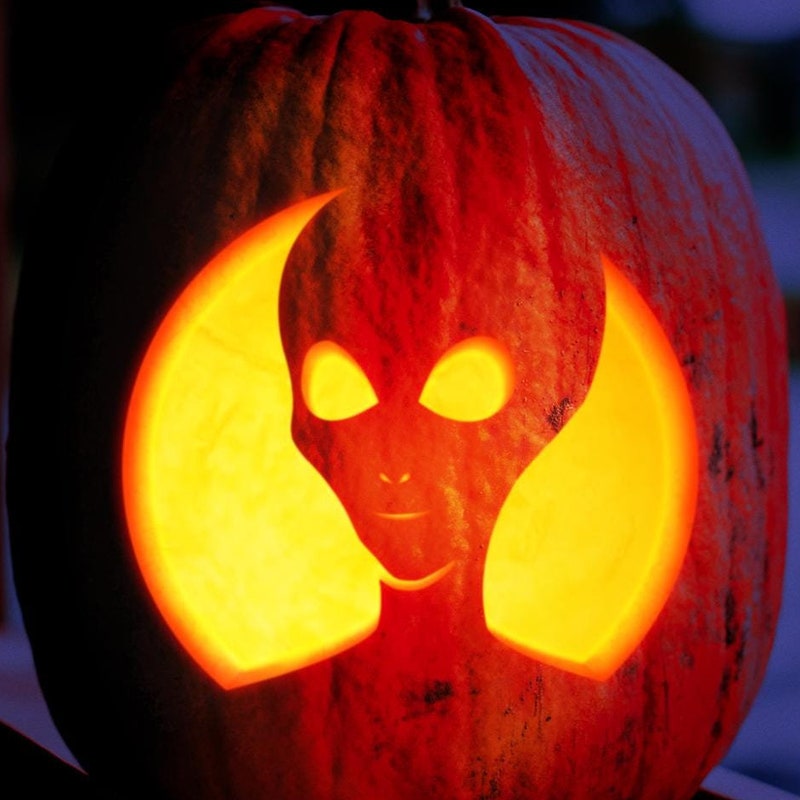 Pumpkin Stencil Alien - Etsy