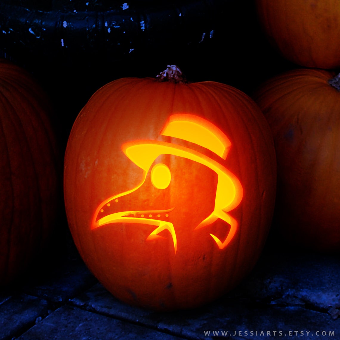 Plague Doctor Pumpkin Carving Stencil: Spooky Halloween Jack-o-lantern ...