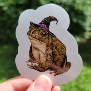 Witchy Toad Sticker Spooky Halloween Toad Witchy Hat - Etsy