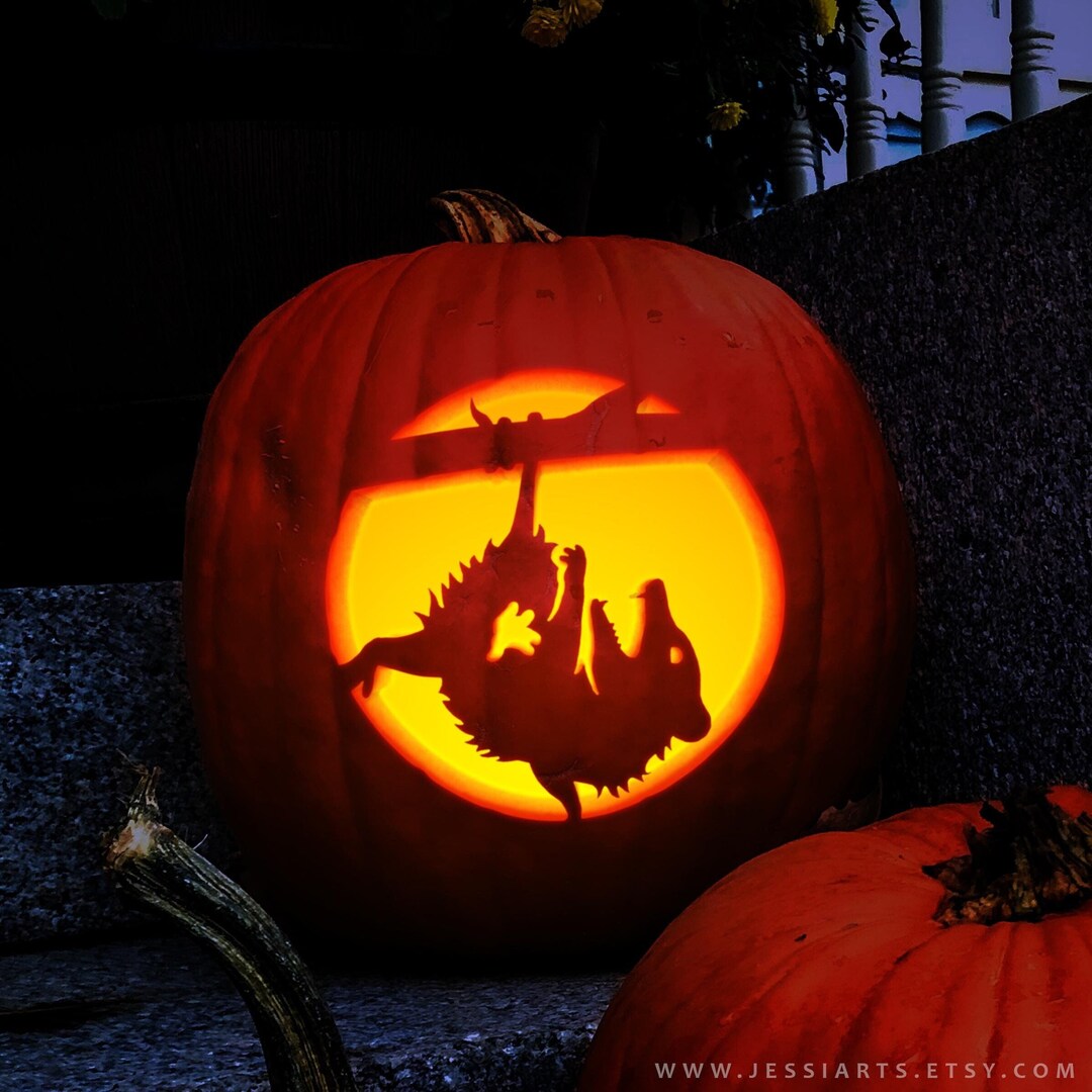 Printable Opossum Pumpkin Carving Stencil | Halloween Pumpkin Carving ...