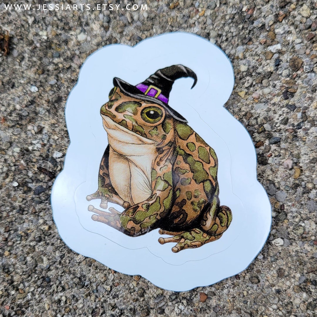 Witchy Toad Sticker Spooky Halloween Toad Witchy Hat - Etsy