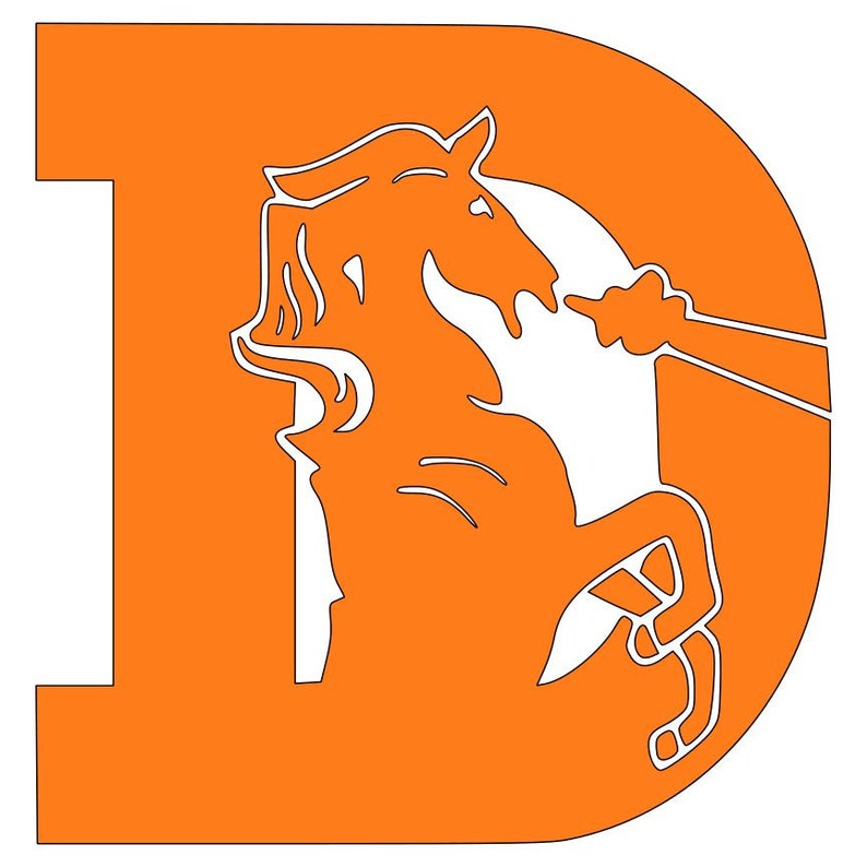 6 Vinyl Die Cut Retro Denver Bronco's Logo | Etsy