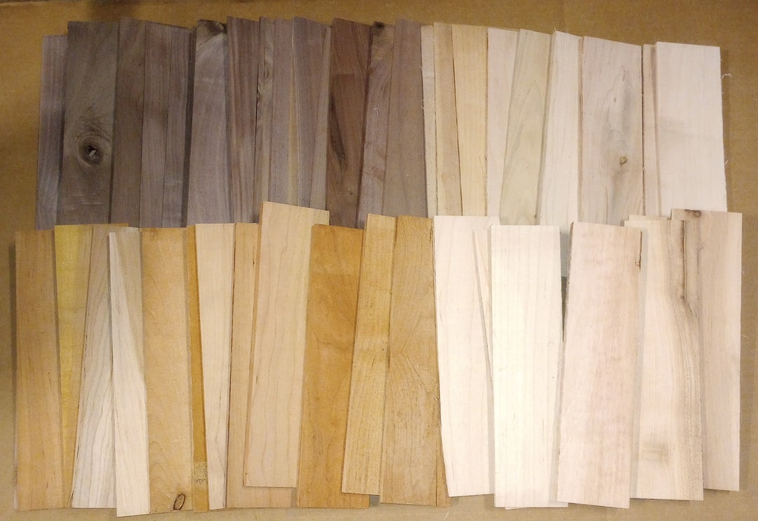 Box of Kiln Dried Cherry, Walnut, and Maple Scrap Thin Lumber - Etsy
