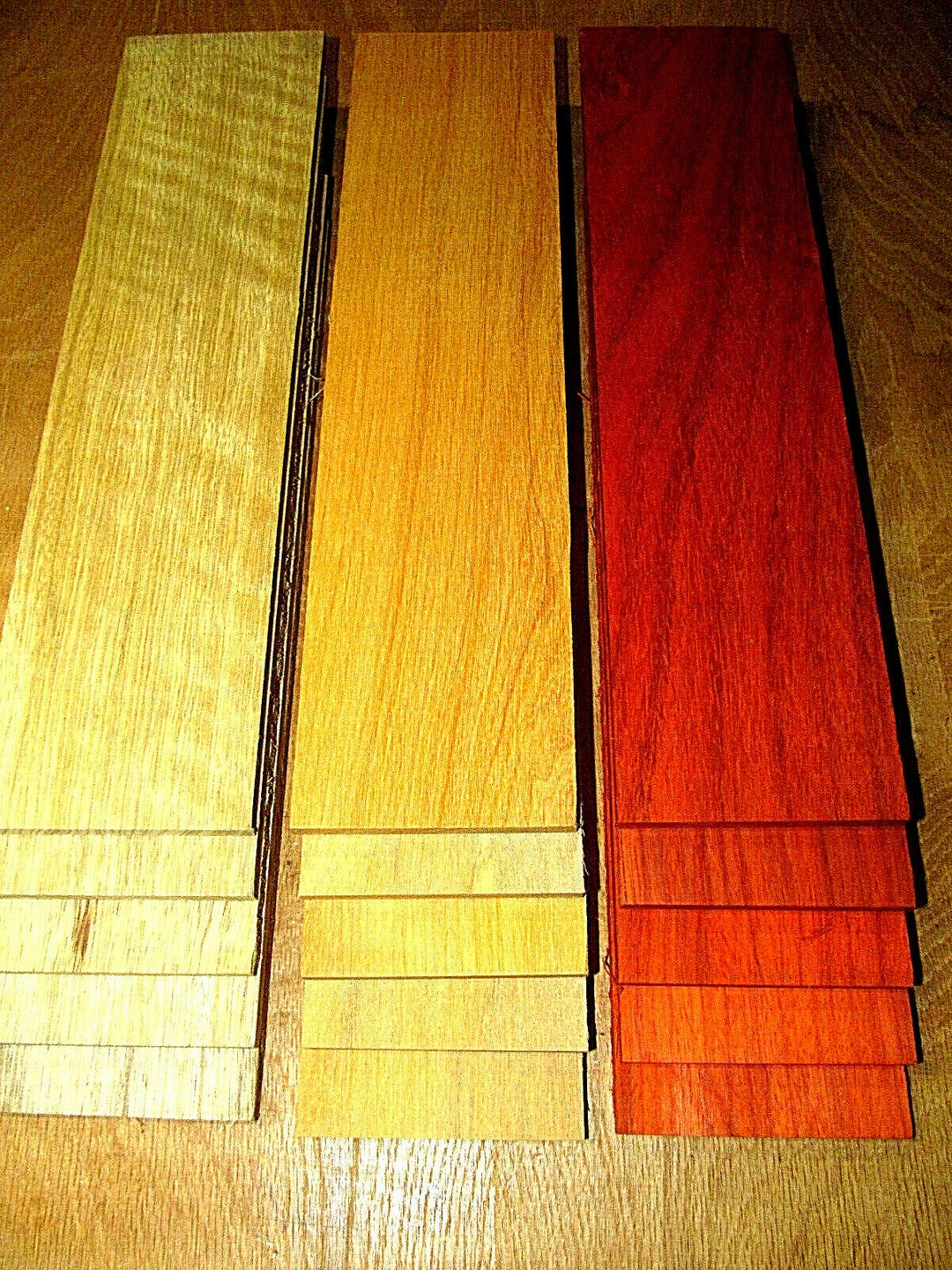15 Pieces Kiln Dried Thin Black LIMBA, LEMONABALLI, & PADAUK 12" X 3" X ...