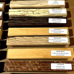 26 Different Labeled Species Pen Blanks Wood Lumber Turning Lathe 6" X ...