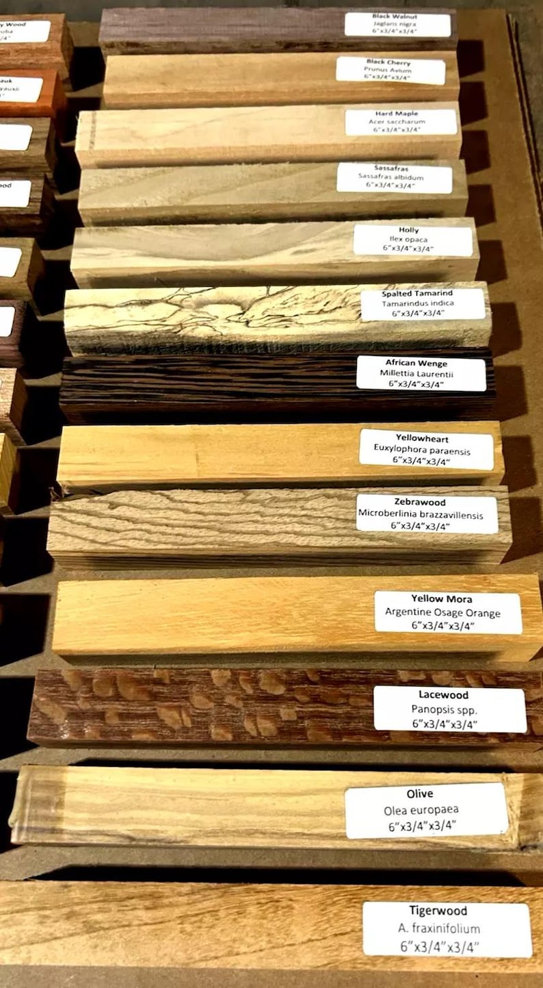 26 Different Labeled Species Pen Blanks Wood Lumber Turning Lathe 6" X ...