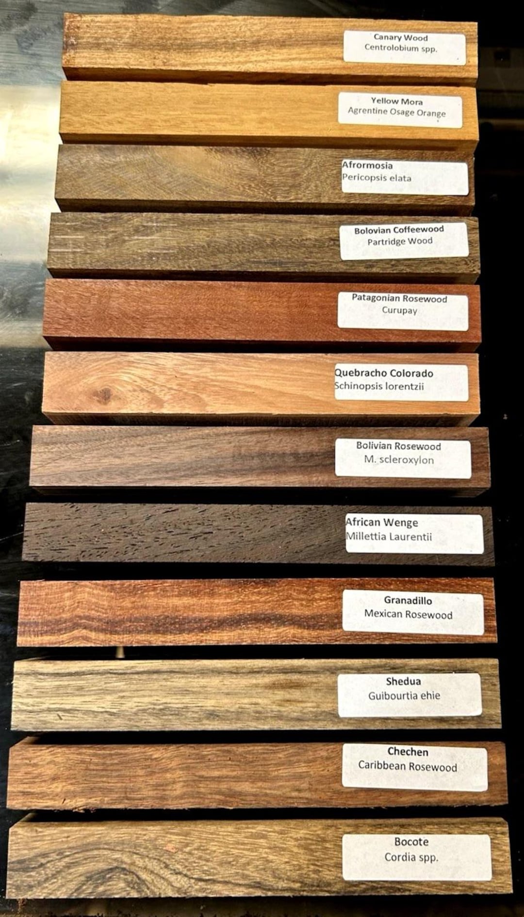 12 Different Labeled Species Pen Blanks Wood Lumber Turning Lathe 6" X ...