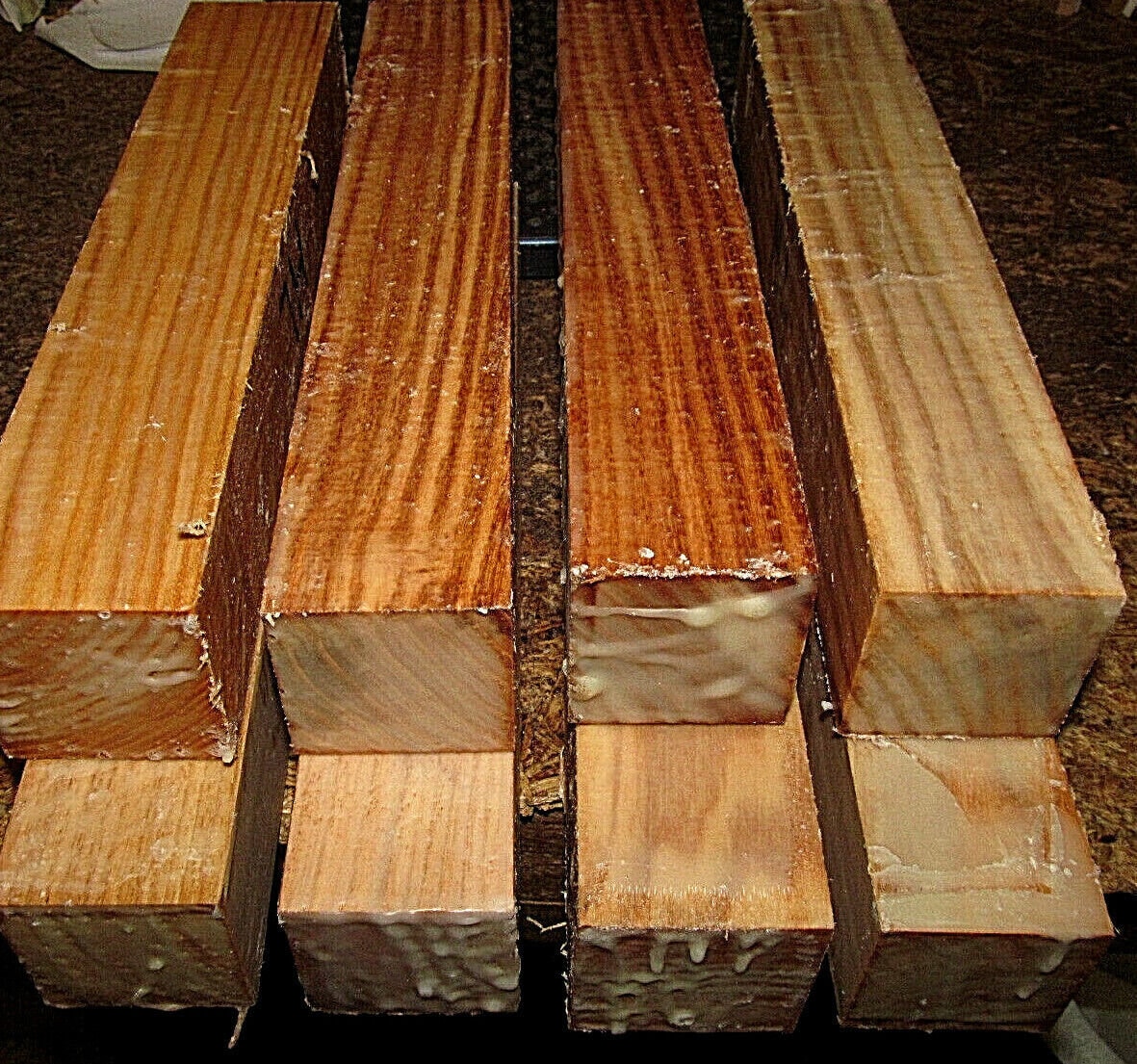 EIGHT (8) Beatiful BLACK LOCUST Bowl Blanks Lumber Wood Lathe 2" X 2" X ...