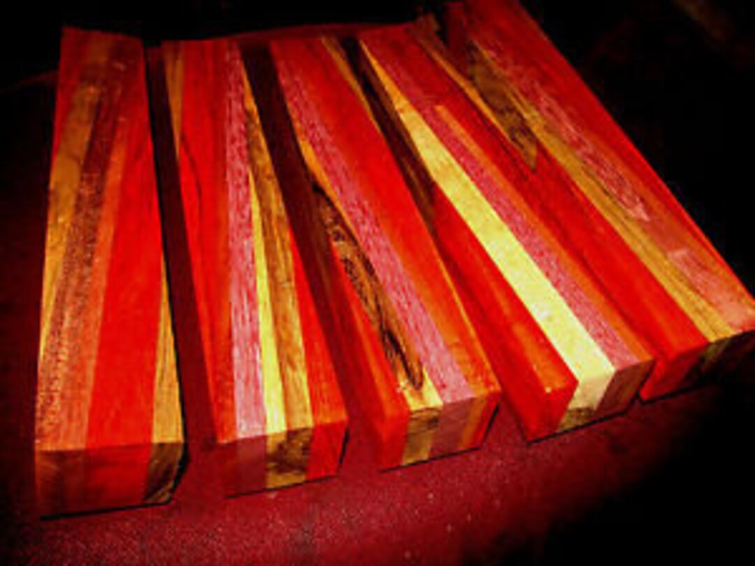 BEAUTIFUL EXOTIC LAMINATED Offset Turning Blank Lumber Wood 2" X 2" X ...