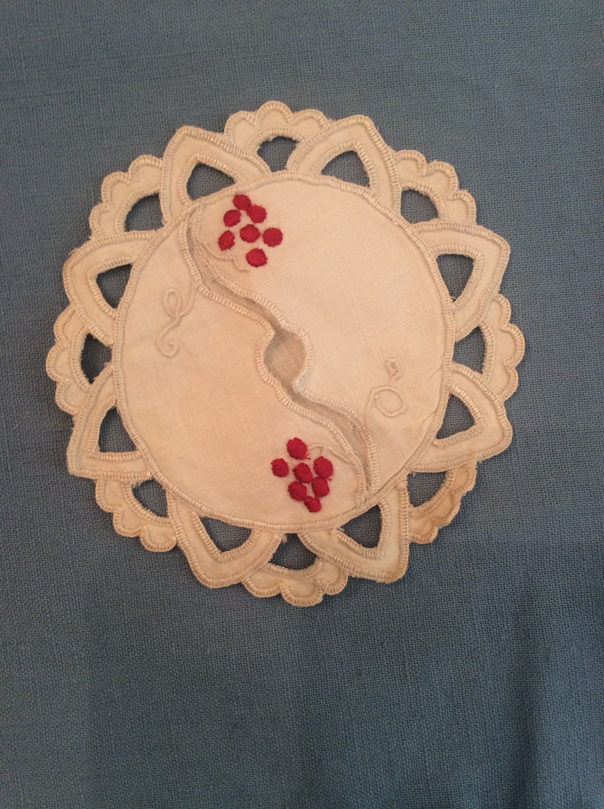 WINE GLASS Embroidered Coasters, 2 Sets of 2, Vintage, Muslin - Etsy