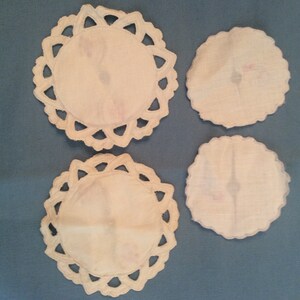 WINE GLASS Embroidered Coasters, 2 Sets of 2, Vintage, Muslin - Etsy