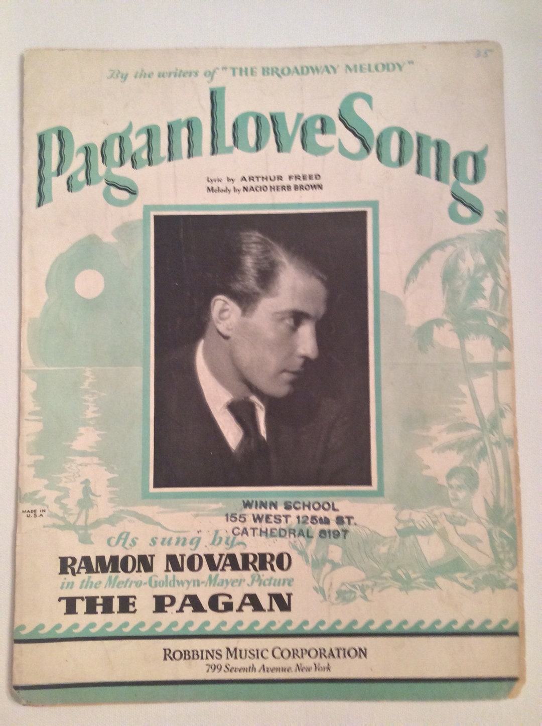 PAGAN LOVE SONG Sheet Music 1929 the Pagan Movie - Etsy