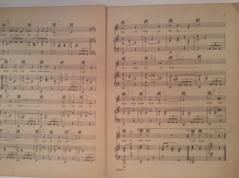 PAGAN LOVE SONG Sheet Music 1929 the Pagan Movie - Etsy