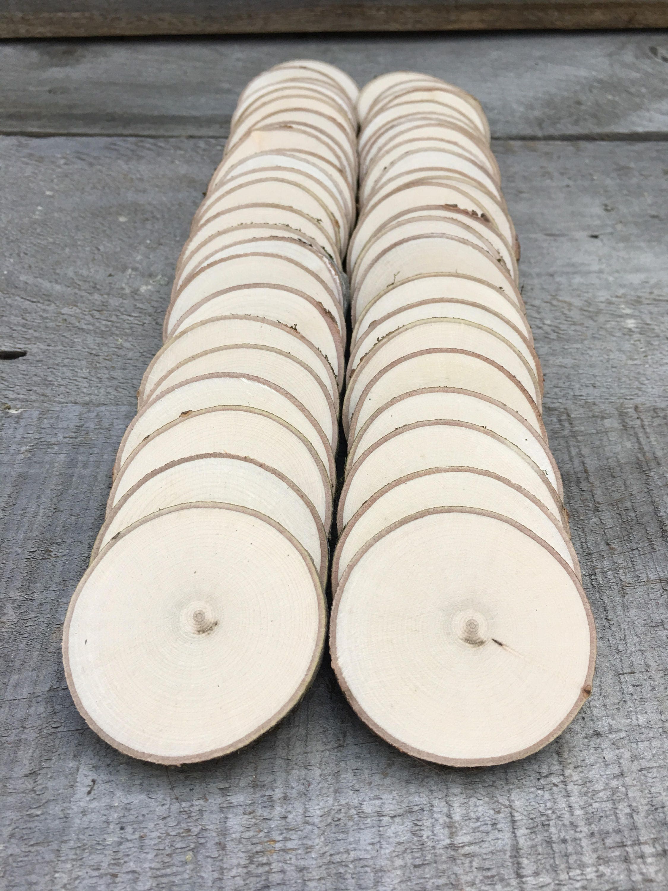 50 Maple wood slices 2 2 3/8 | Etsy