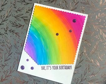 Rainbow Birthday Card - Etsy