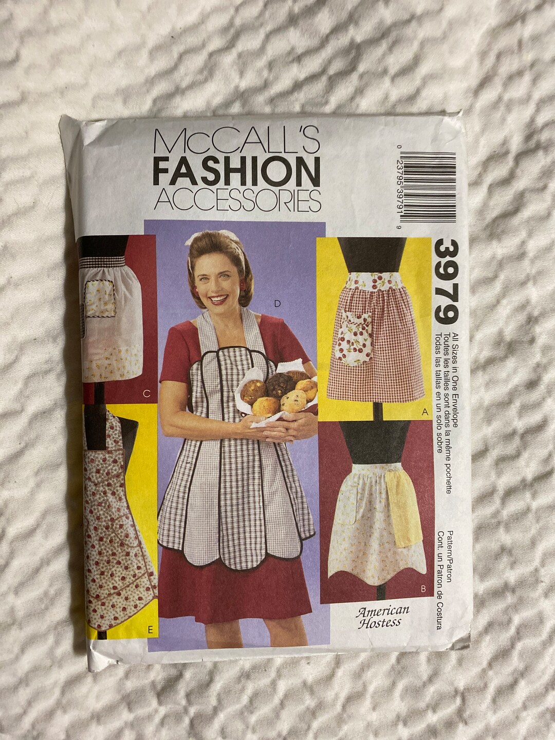 Mccalls 3979, American Hostess 1940-50s Apron Pattern, Half Apron With ...