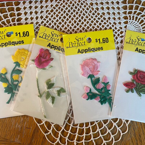 Pink Rose Applique - Etsy