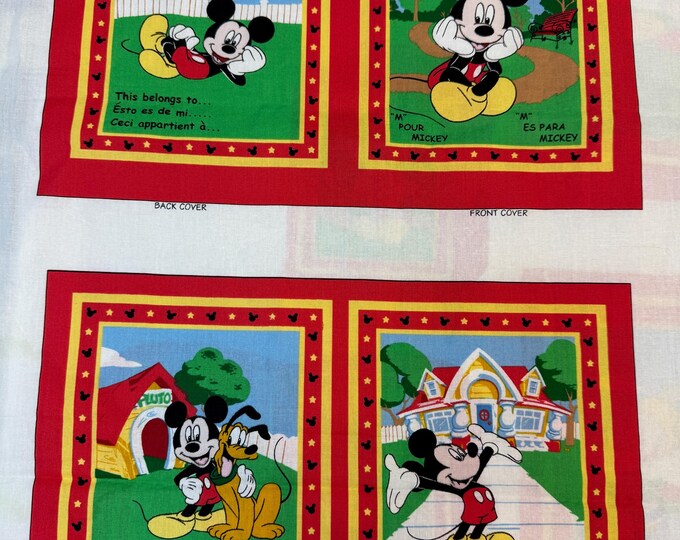 Vintage Disney "all About Me Book" Fabric Panel, Hard to Find, Tri ...