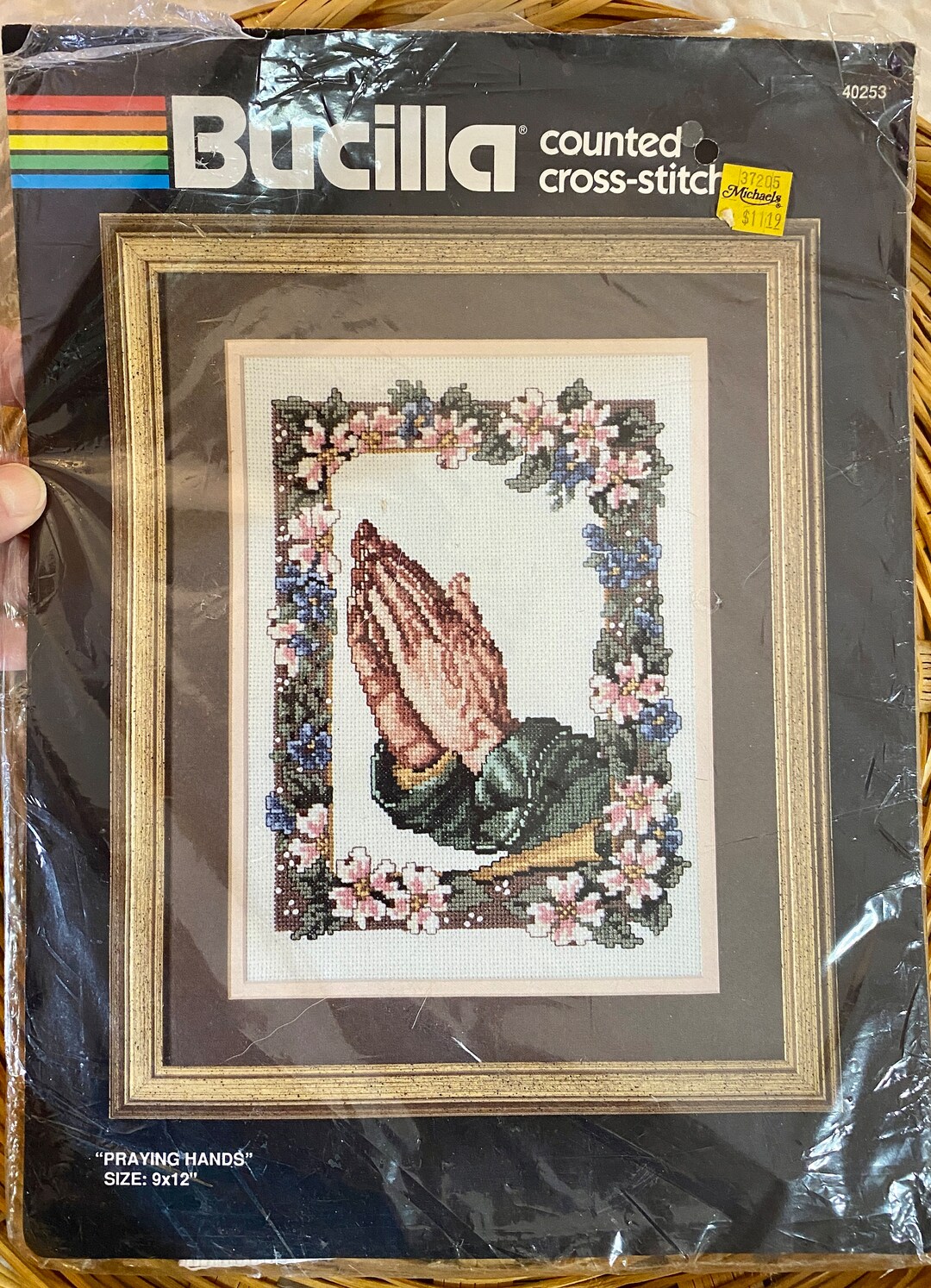 Vintage Bucilla "praying Hands" Counted Cross Stitch Kit, 9in X 12in ...