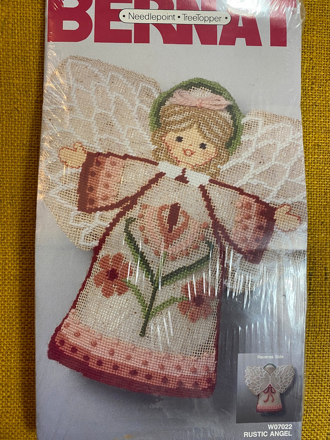 Vintage Bernat Needlepoint Tree Topper 1987 rustic - Etsy