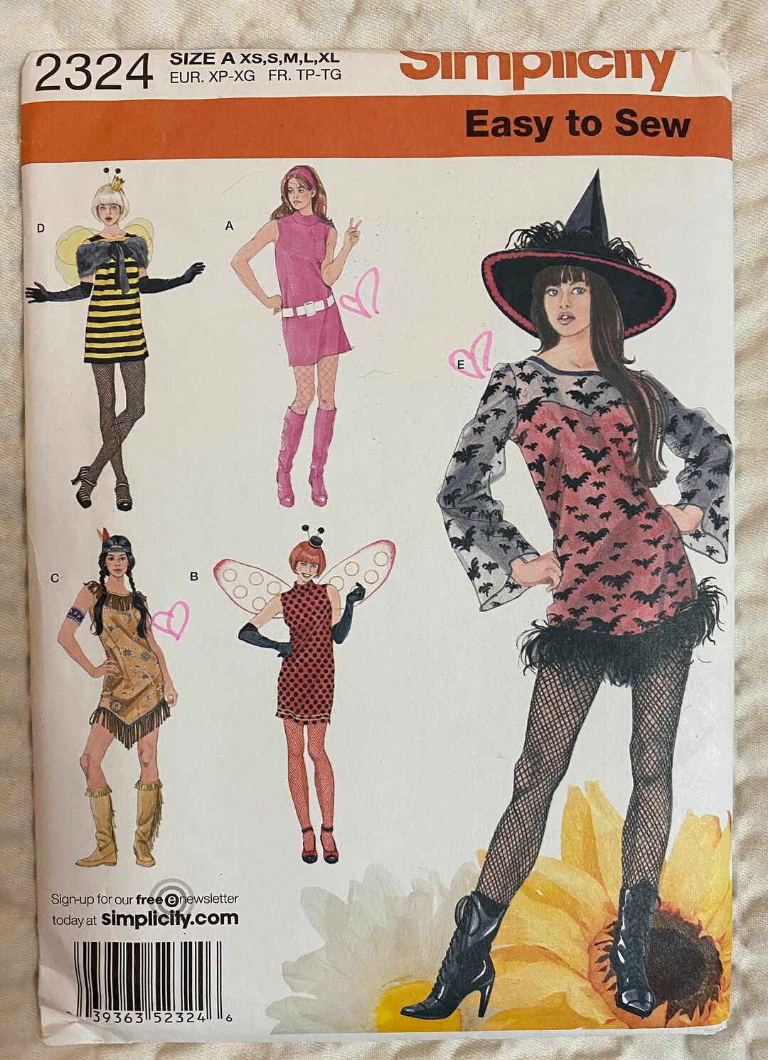 Simplicity 2324 Cosplay Pattern, Sizes 6-24, Easy to Sew Costumes ...