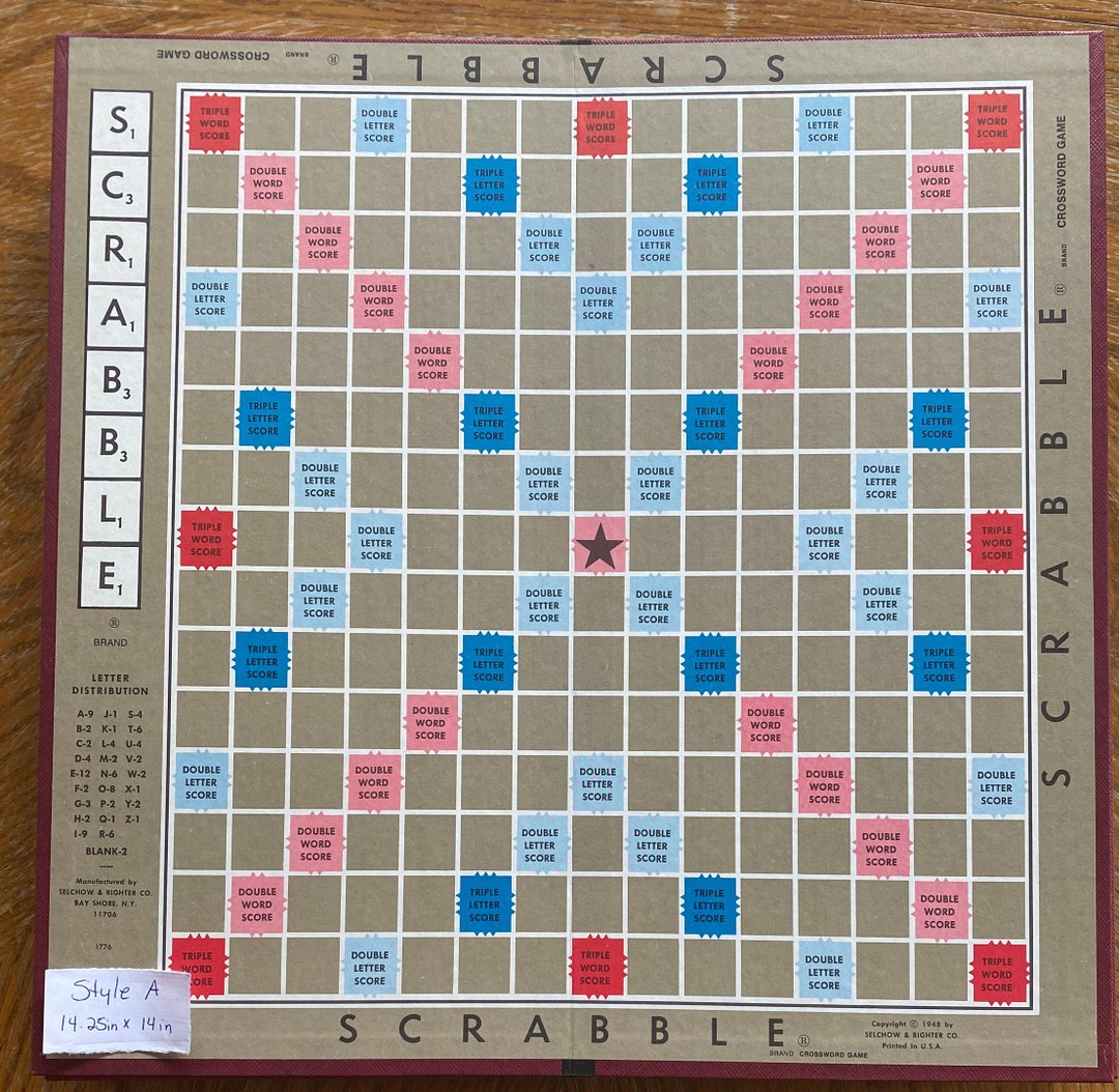 Vintage Scrabble Board, 14.25in X 14in, Original Style With Red Border ...